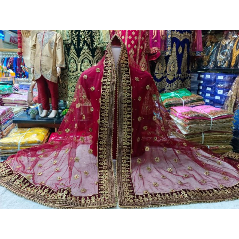 Jual Dupatta india, selendang india bordir, mispa india, selendang ...