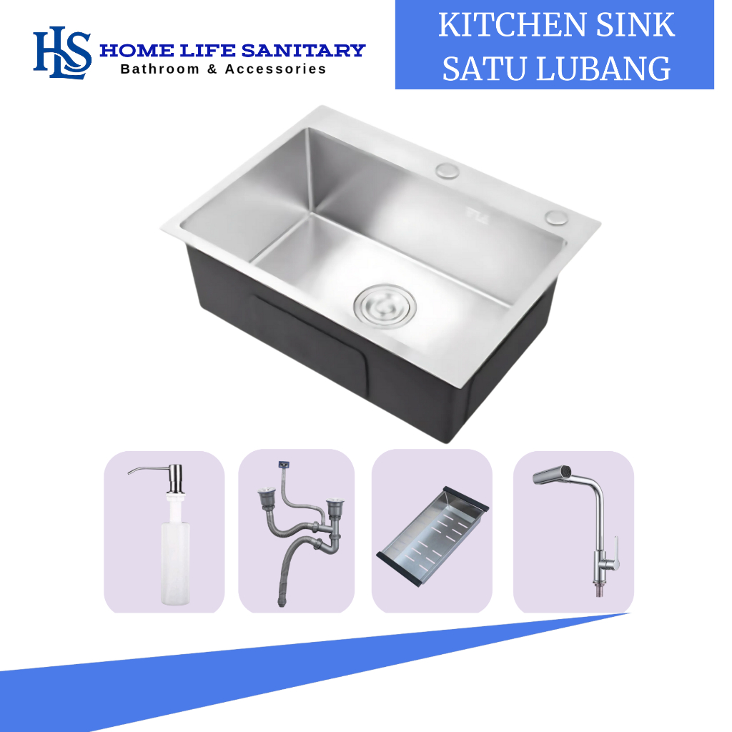 Jual KITCHEN SINK 1 LUBANG STAINLESS SUS304/BAK CUCI PIRING DOVE 1 ...