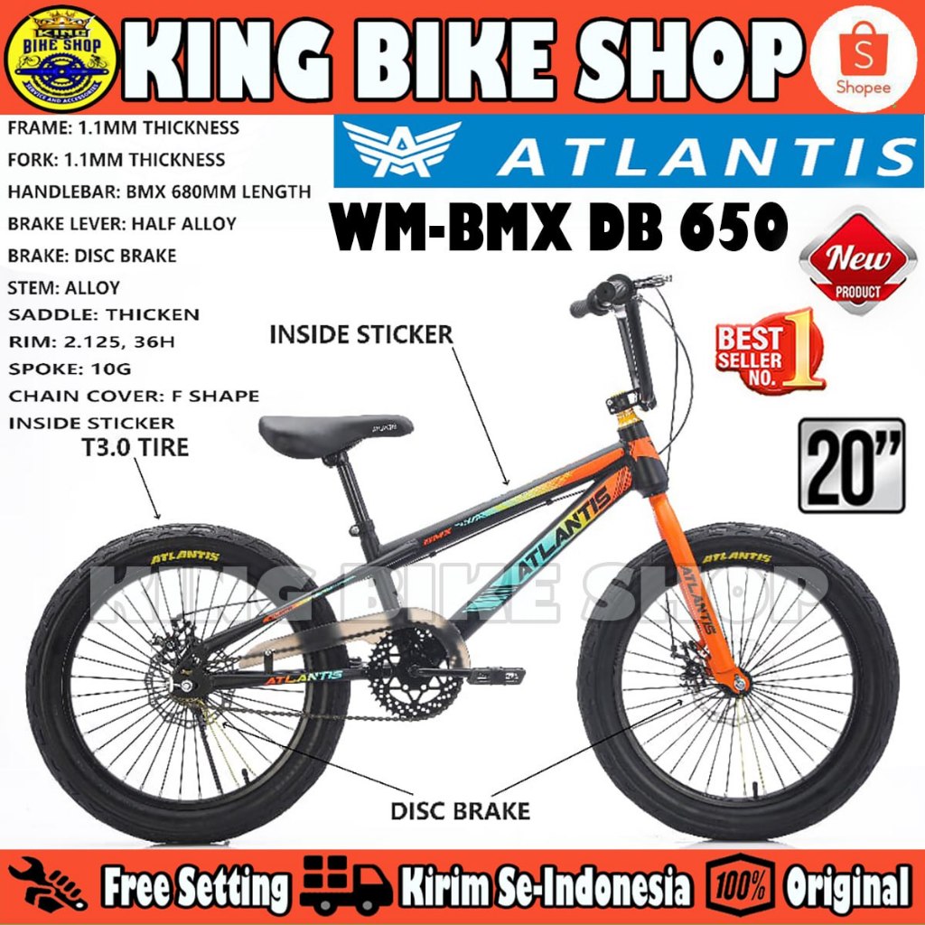 Jual Sepeda Anak Laki BMX AT 650 // AT 650 WT // AT 403 JQ Ban Jumbo 3.0 Ukuran 20 Inch Usia 8 ...