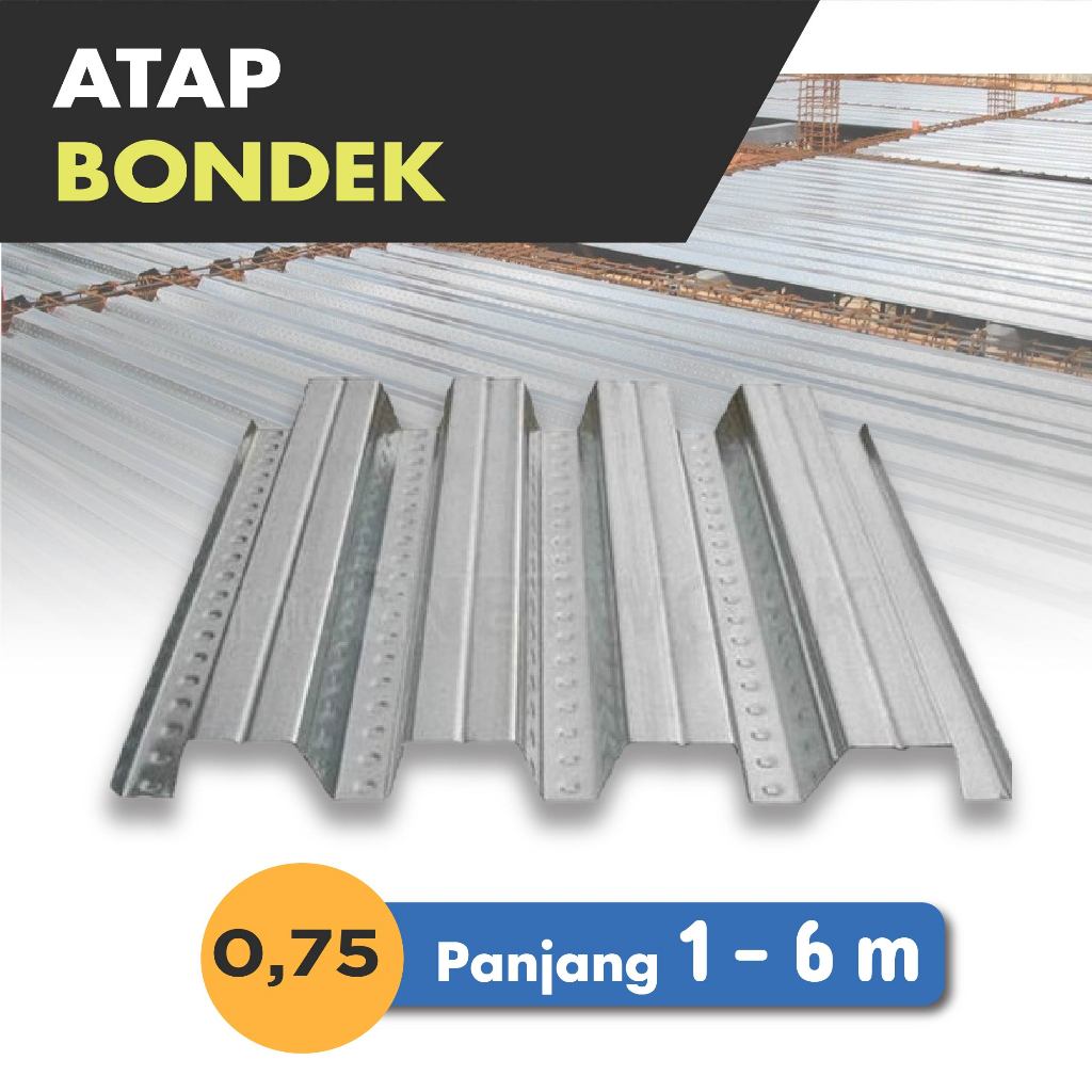 Jual Bondek 0,75 mm / Bondek Cor / Atap Bondek / Floordeck / Bekisting ...