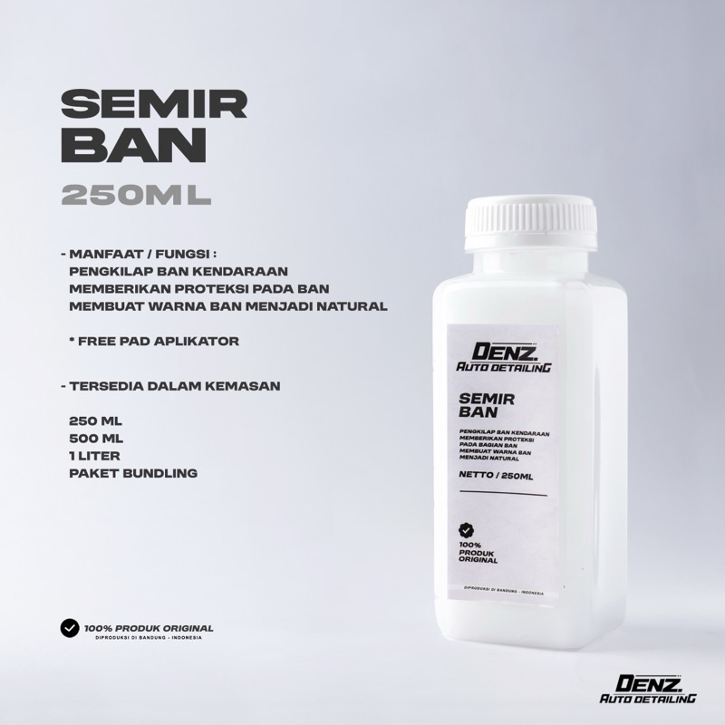 Jual SEMIR BAN 250ml DENZAUTODETAILING pengkilap ban motor dan mobil ...