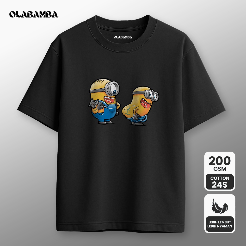 Jual OLBB T-shirt Duo Minions Funny Cotton Premium 24s | Kaos Minions ...