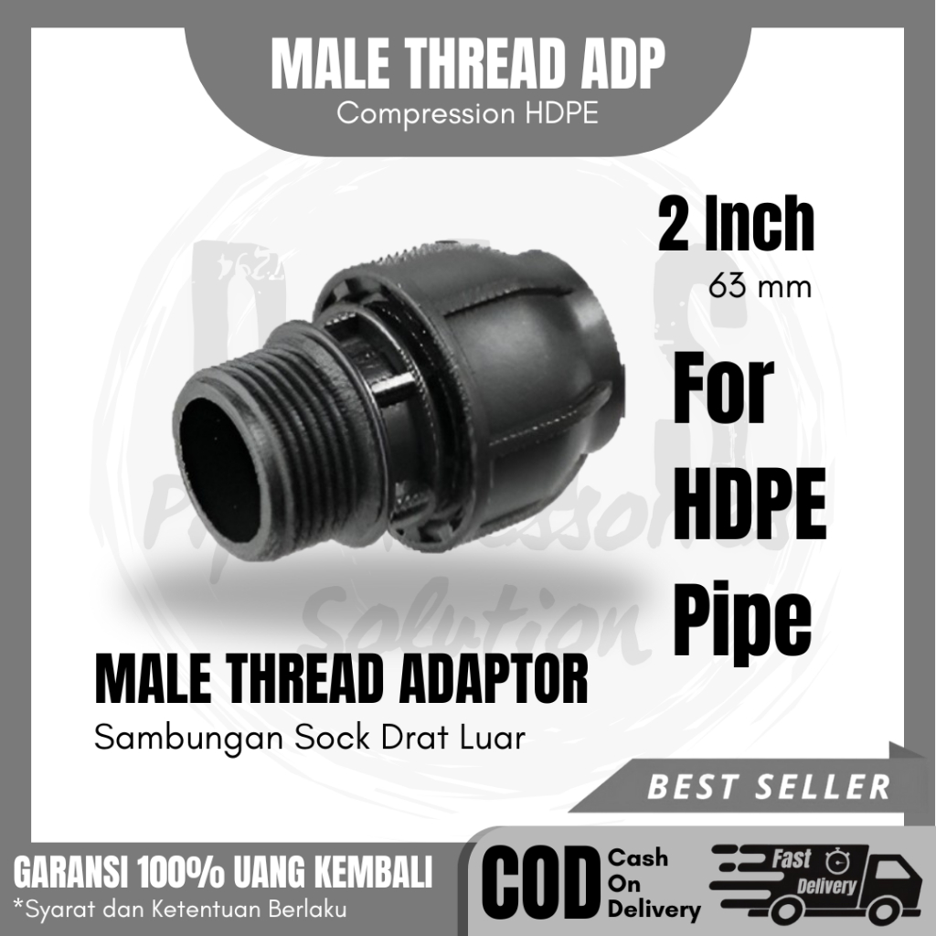 Jual Male Thread Adp SDL Sock Drat Luar Compression 63mm atau 2 Inch ...