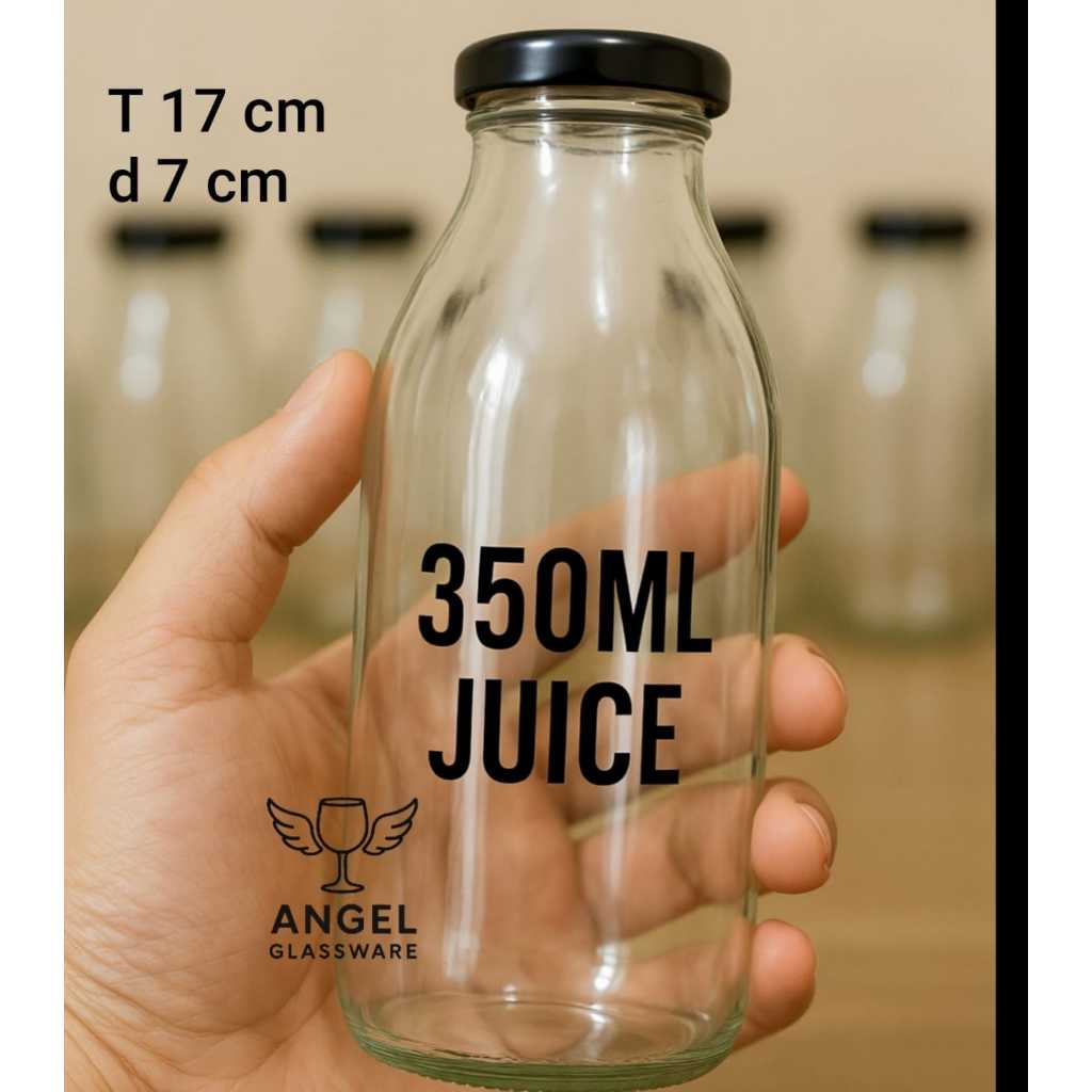 Jual 6 pcs - Botol Kaca Jus 350ml | BTS Juice Set + Tutup & Segel ...