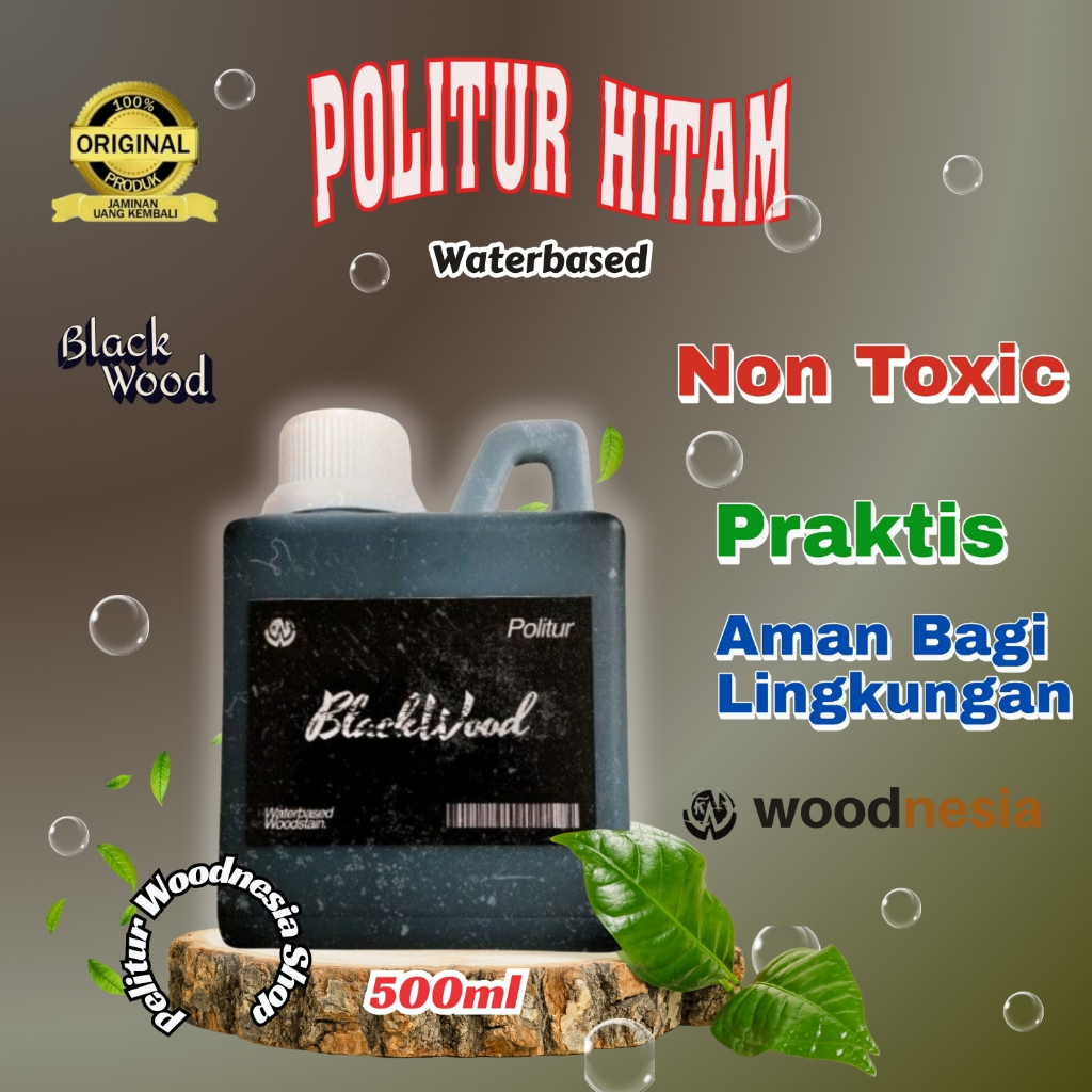Jual Politur Plitur Kayu Hitam Blackwood Waterbased Woodnesia Cat ...