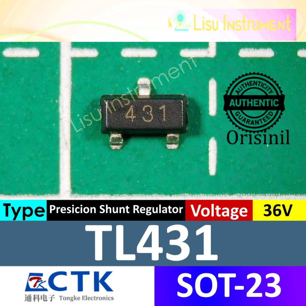 Jual TL431 0.1A 36V Adjustable Accurate Reference Source 431 SOT-23 CTK Electronics | Shopee ...
