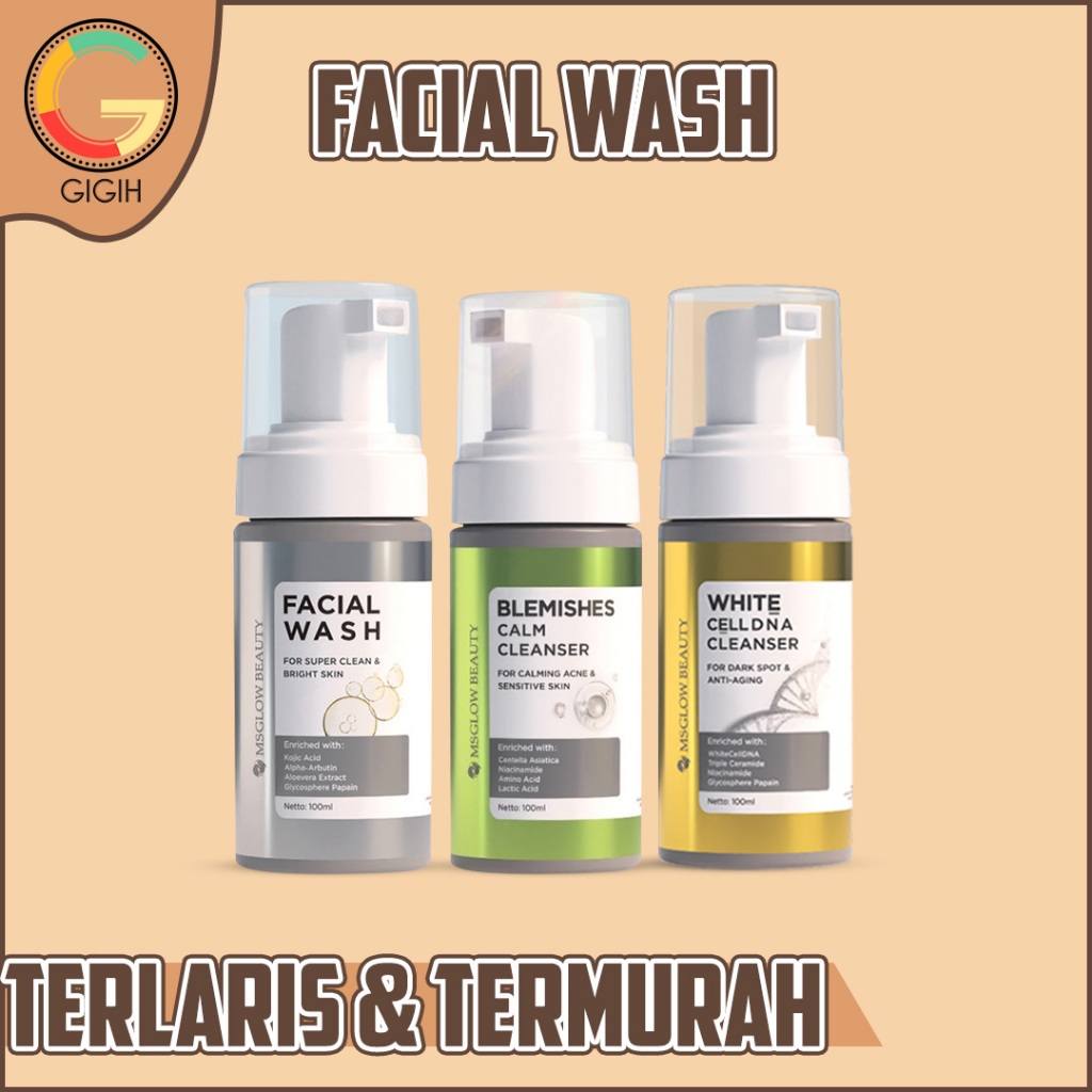 Jual MS GLOW FACIAL WASH SABUN MUKA PENCERAH WAJAH 100ML ( READY SEMUA ...