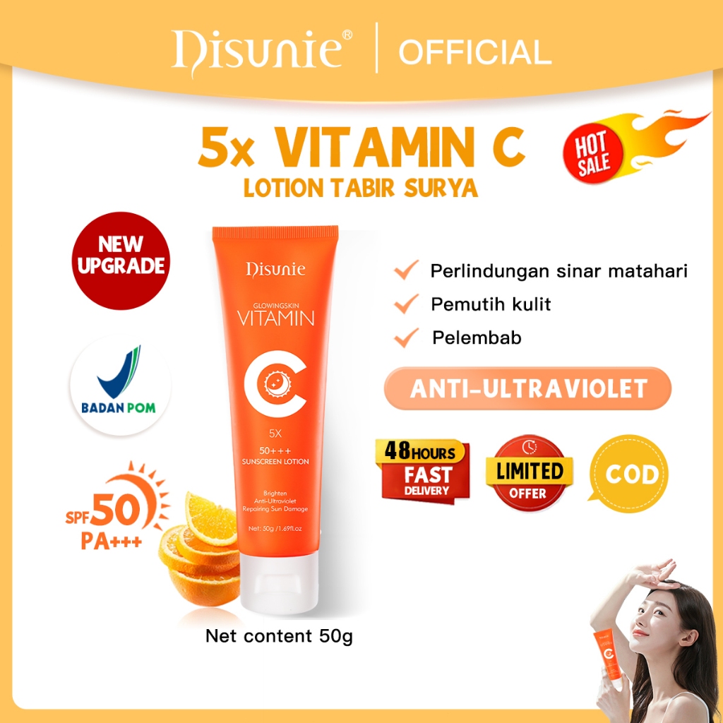 Jual Disunie Glowing Skin Sunscreen Lotion 5x Vitamin C | Shopee Indonesia