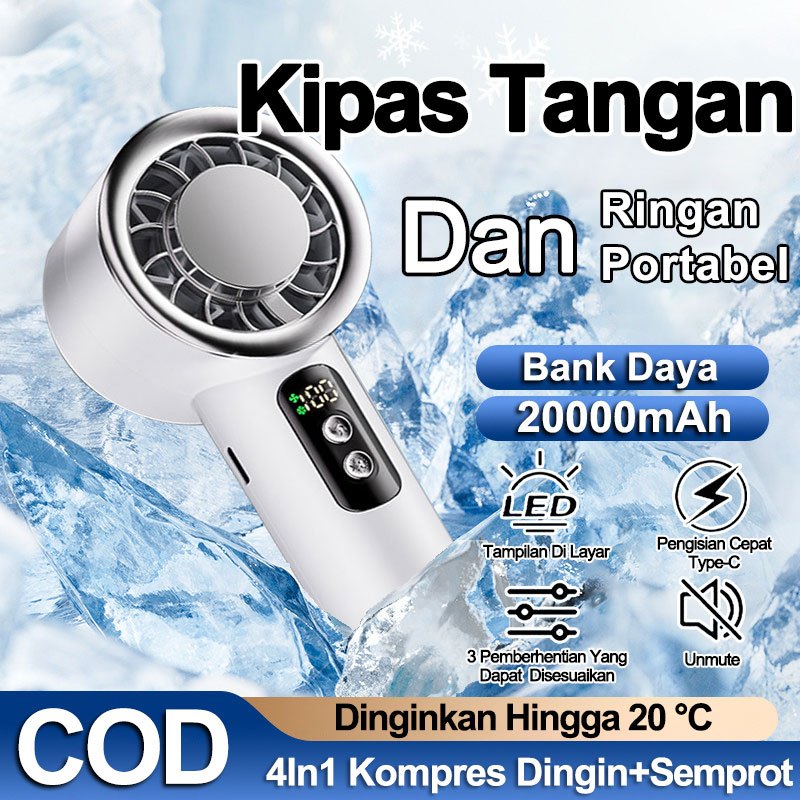 Jual 【4in1】Kipas Angin Mini 20000mAh Kompres Dingin Semprot Dapat ...