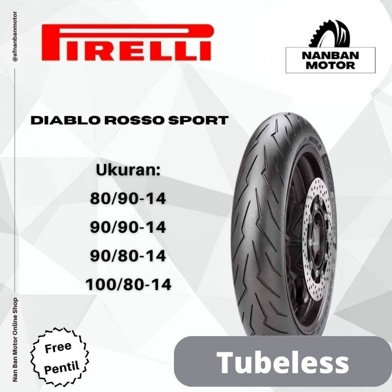 Jual BAN MOTOR PIRELLI DIABLO ROSSO SPORT UKURAN 80/80-14, 80/90-14, 90 ...