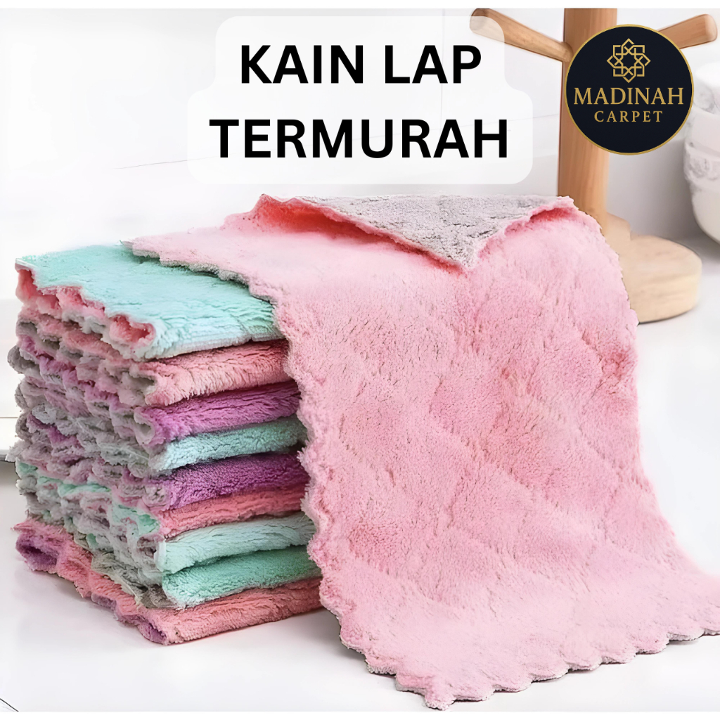 Jual Kain Lap Microfiber Murah 25x15 cm Anti Minyak Serbaguna Serap Air ...