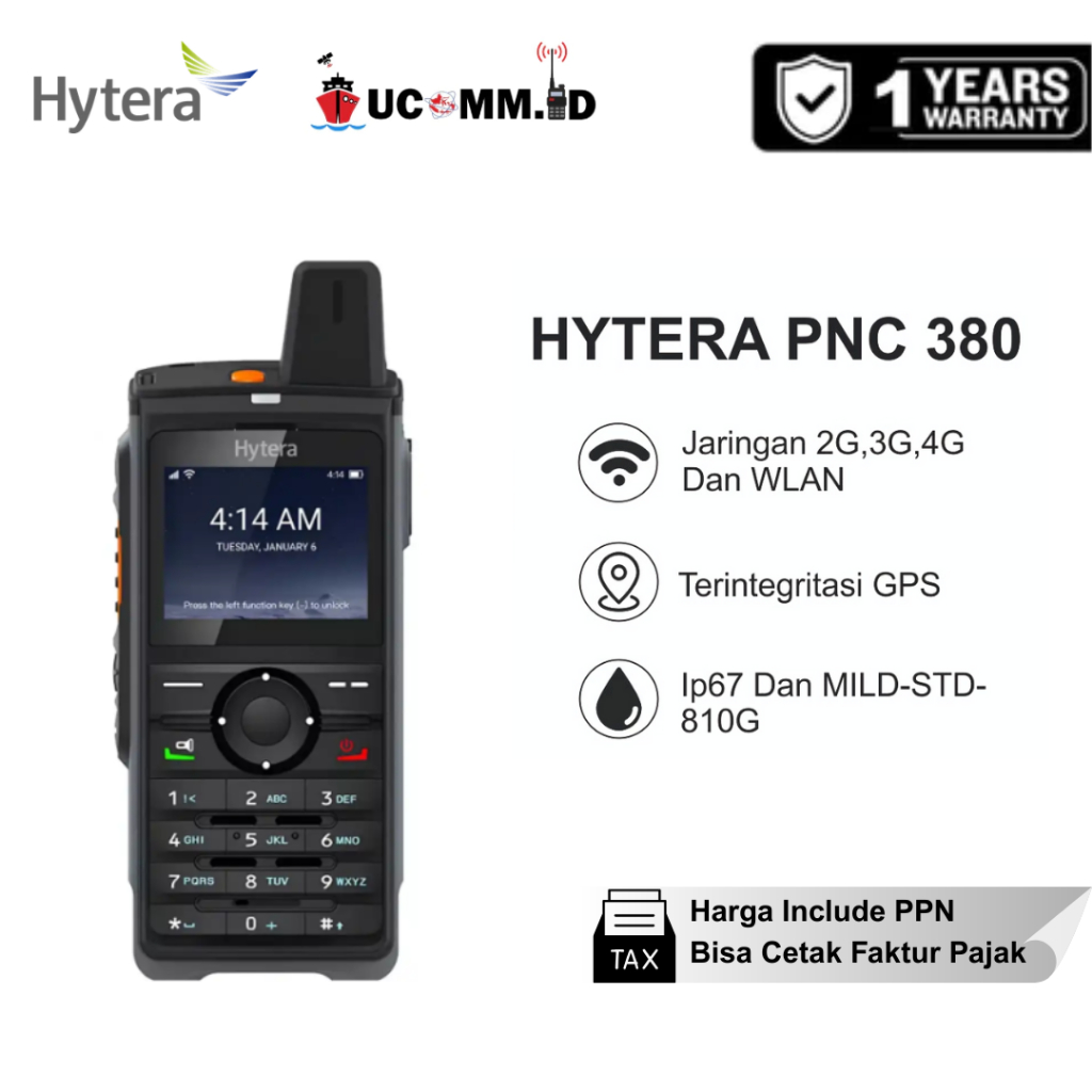 Jual Hytera PNC 380 Pro Wifi 4G LTE Gps HT POC Hytera Original Garansi ...