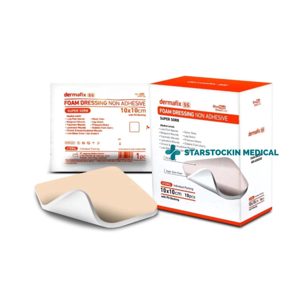 Jual Plester Luka Onemed Dermafix SS Foam Dressing Non-Adhesive 10 cm x ...