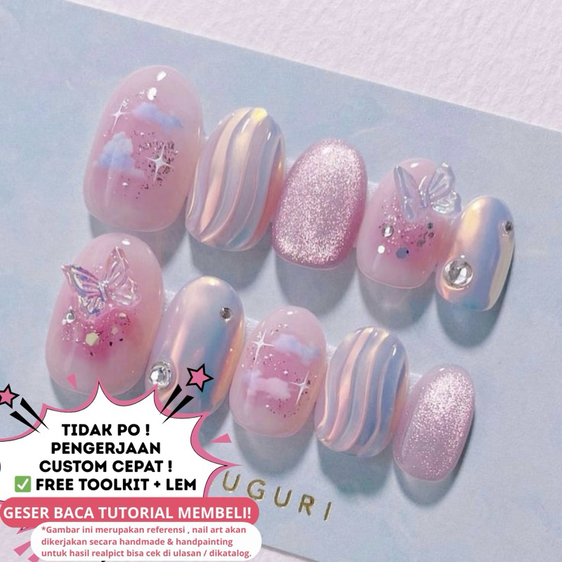 Jual HEAVEN BUTERFLY NAILS - NAGELZ PRESS ON NAIL / KUKU PALSU / NAIL ...