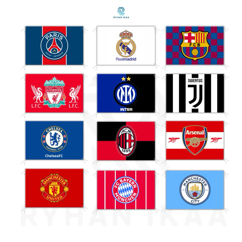 Jual BENDERA CLUB/ MADRID/ BARCA/ MANCESTER UNITED/ ARSENAL/ LIVERPOLL ...