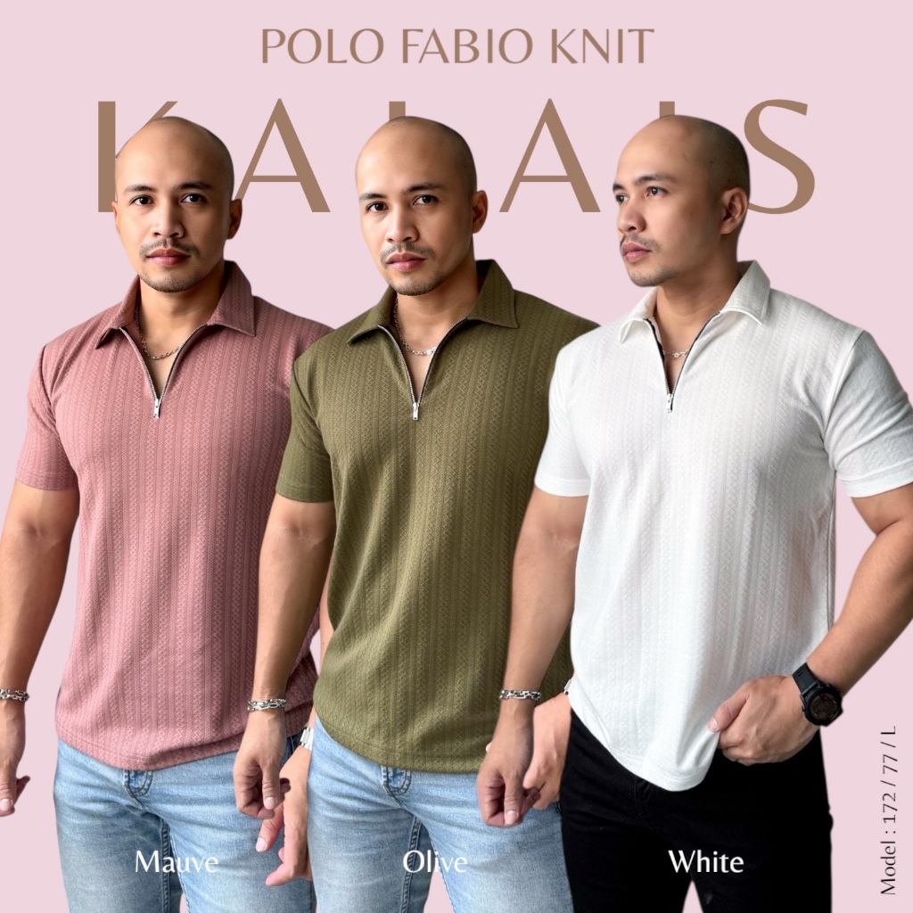Jual KALAIS Polo Shirt Fabio Knit Pria Slim Fit Kerah Zipper | Shopee ...