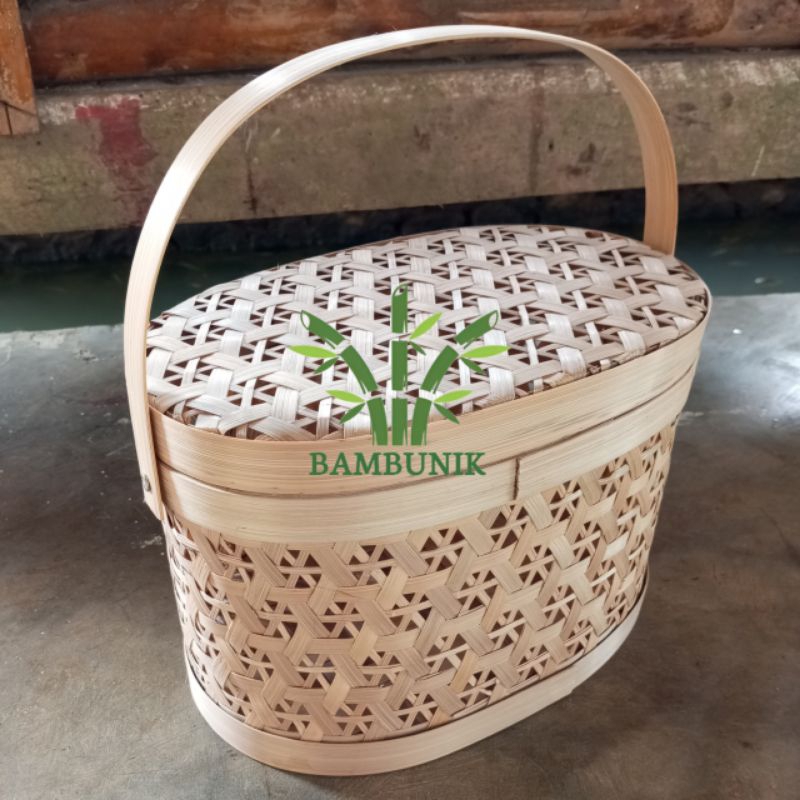 Jual Keranjang Bambu Hampers//Rantang Bambu Anyaman Hantaran | Shopee Indonesia
