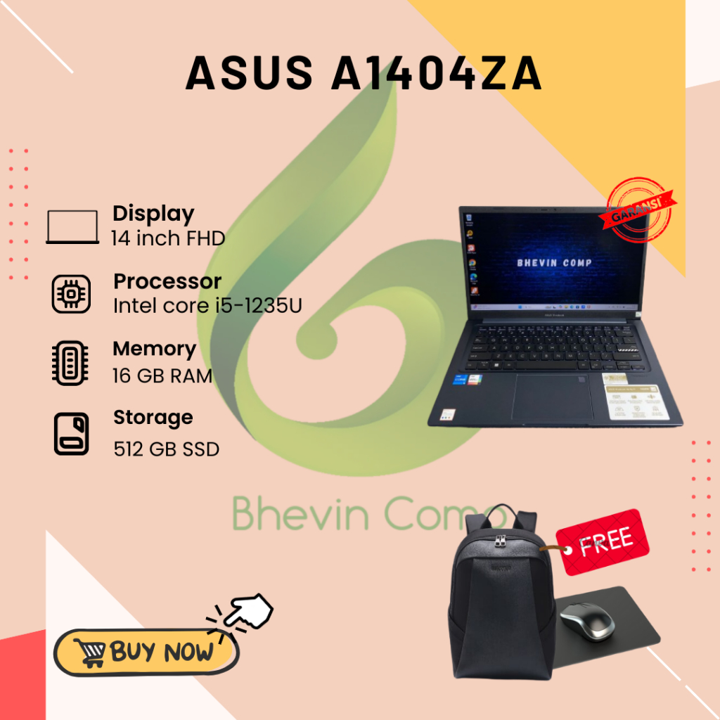 Jual ASUS A1404ZA INTEL CORE i5-1235U RAM 16GB SSD 512GB | Shopee Indonesia