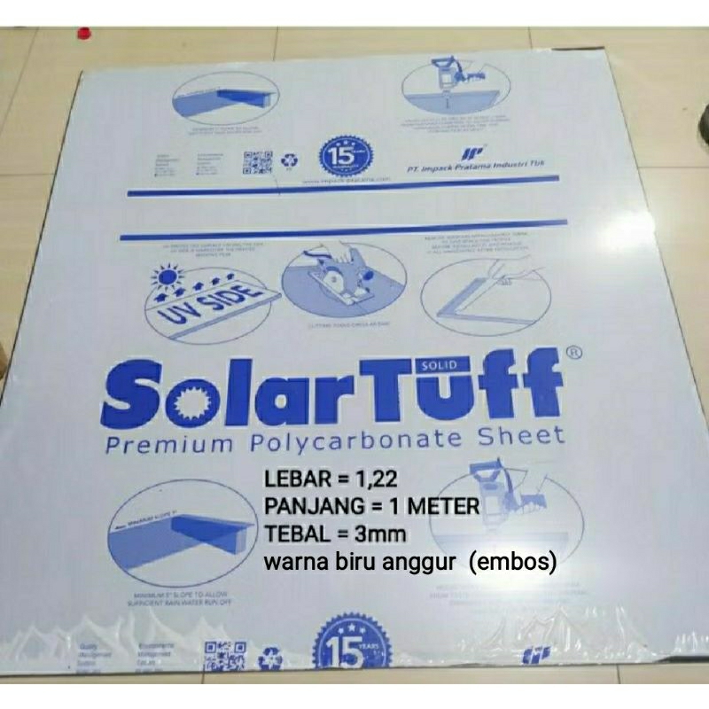 Jual Solarflat lebar 122cm Tebal 3.0 mm, perlembar / per meter ...