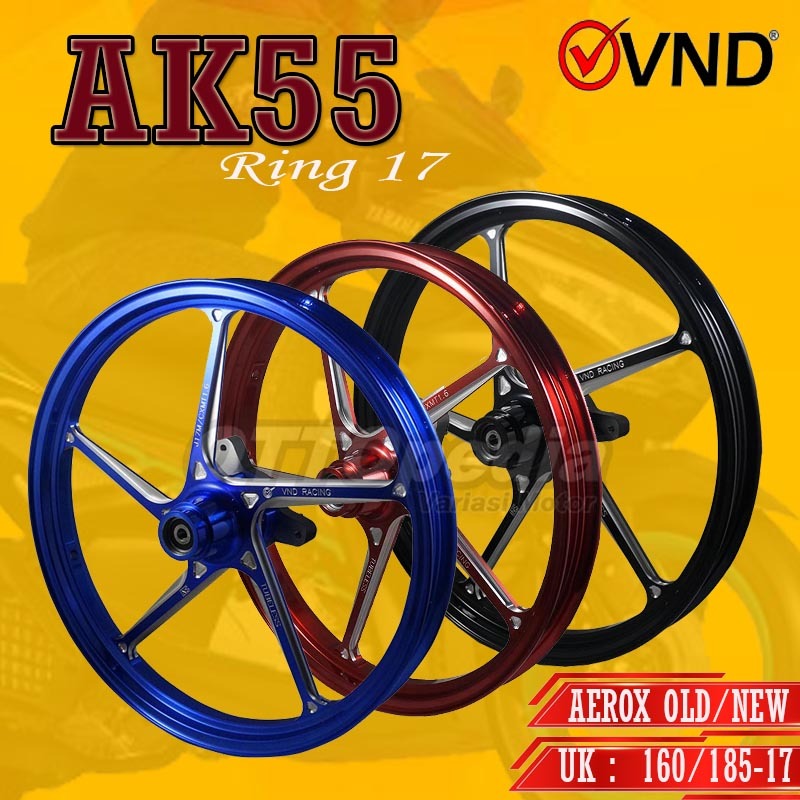 Jual Velg Racing VND Aerox 155 Old / New Aerox Pelek AK 55 Enkei Original VND Palang 5 Ring 17 ...