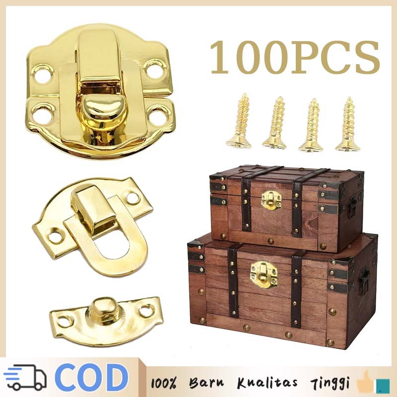 Jual 100pcs/1set Kunci Pengait Box 2.7cm Kunci Kotak Pengait Box Kayu ...