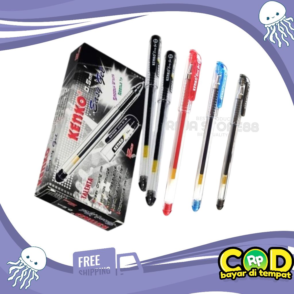 Jual Pulpen Kenko Easy Gel 0.5mm Original (12 Pcs) | Shopee Indonesia