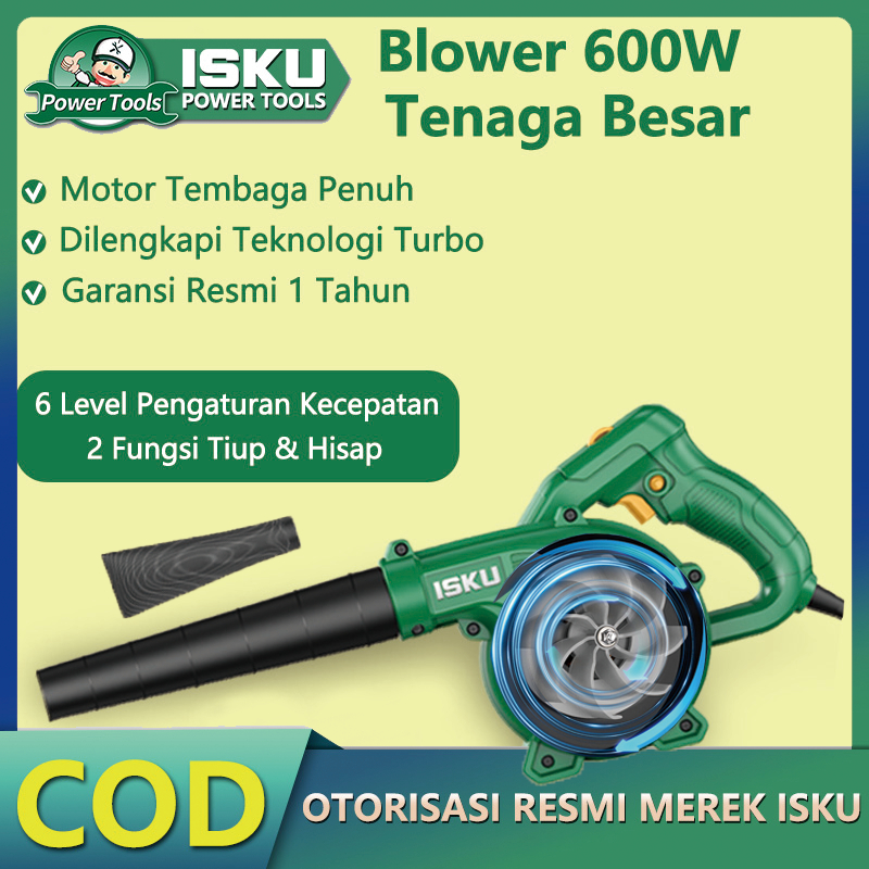 Jual ISKU Hand Blower 600W Mesin Blower angin Tenaga Besar 220V/2IN1 ...