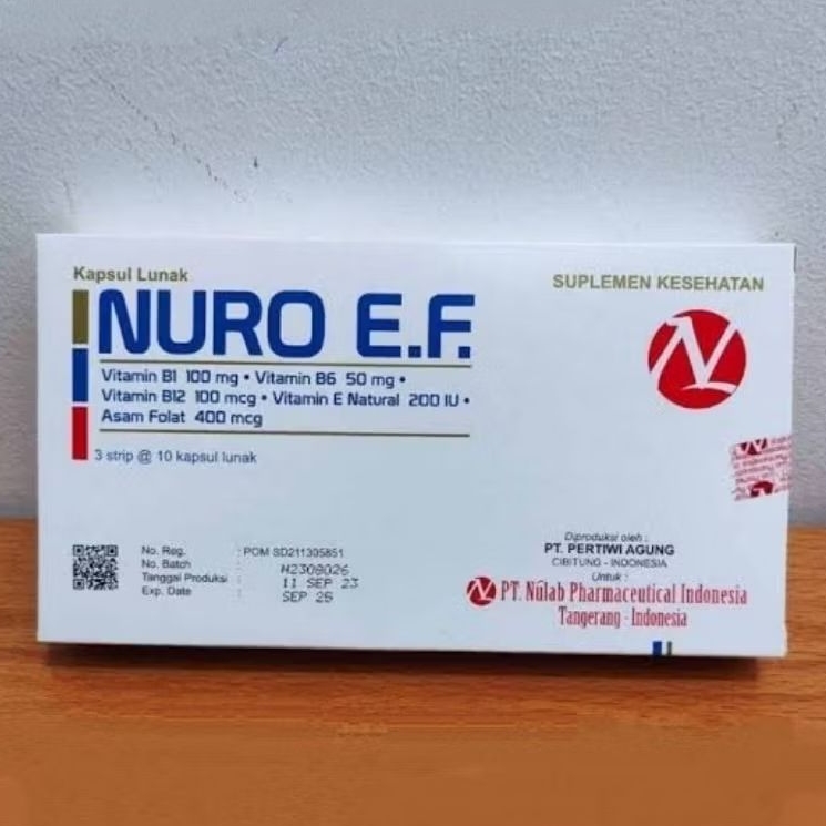Jual NURO E.F STRIP 10 KAPSUL MULTIVITAMIN B1 B6 B12 VITAMIN E & ASAM FOLAT | Shopee Indonesia