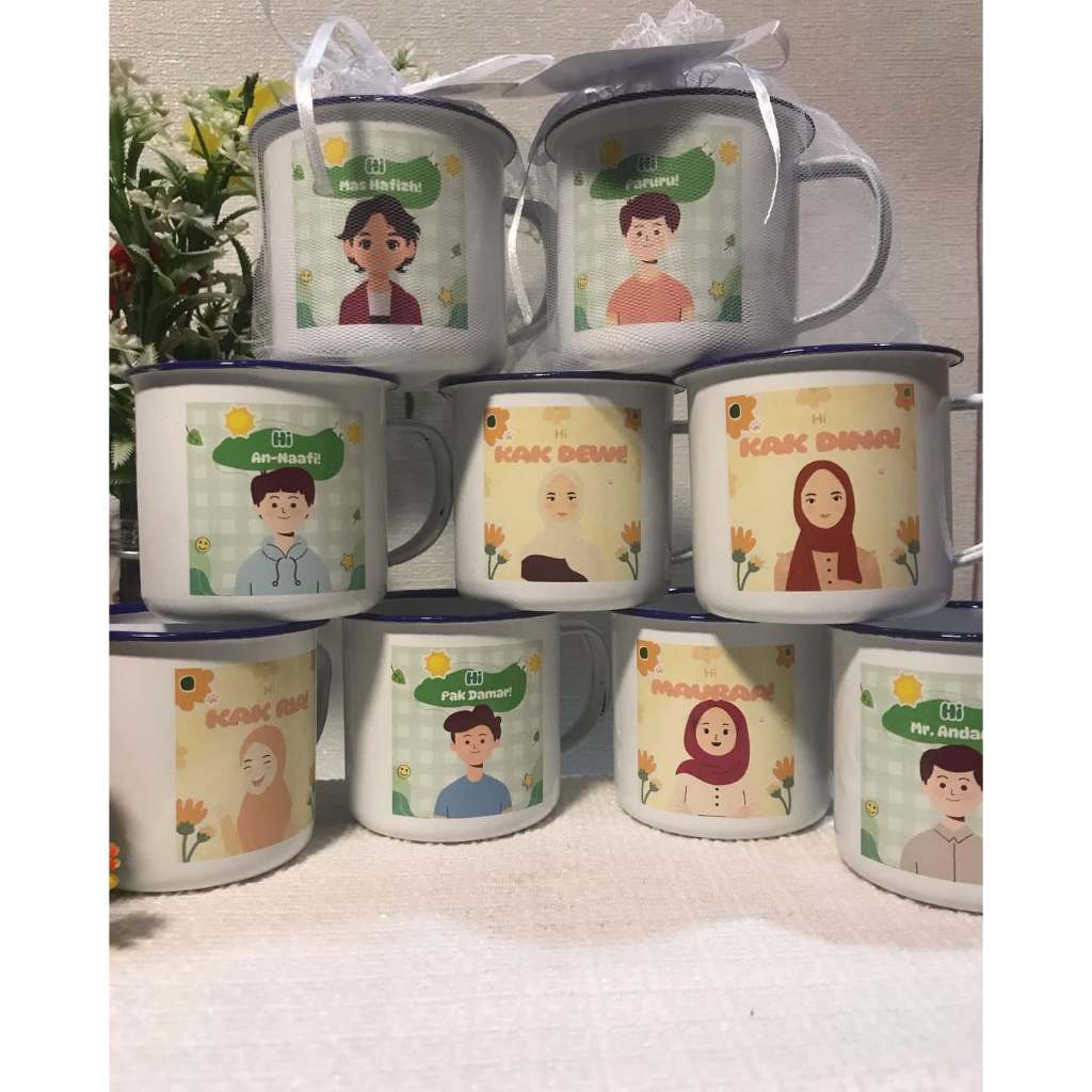 Jual Gelas Enamel Custom 2 Sisi – Desain Depan Belakang Unik untuk ...