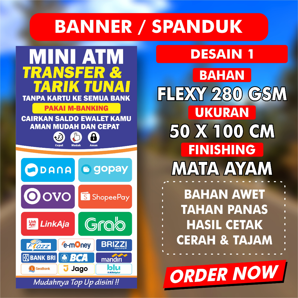 Jual Cetak Banner Konter / Banner Toko / Transfer dan Tarik Tanpa Kartu ...