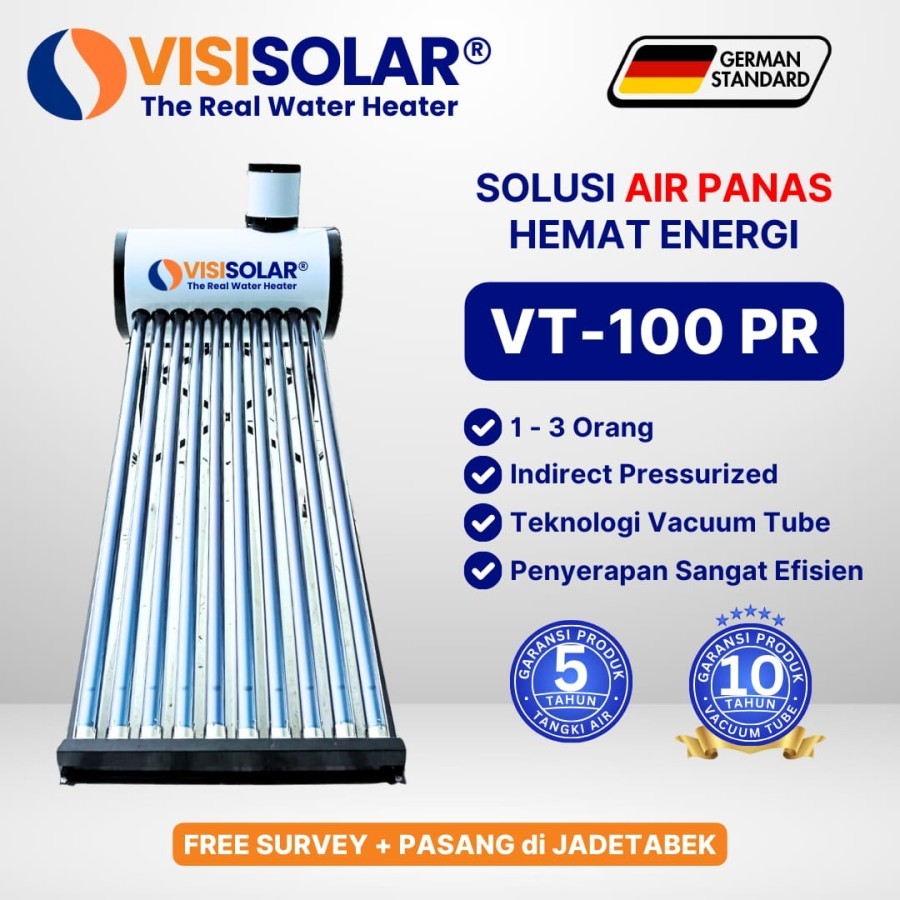 Jual VISI SOLAR Pemanas tenaga matahari VT-100-PR Indirect system ...