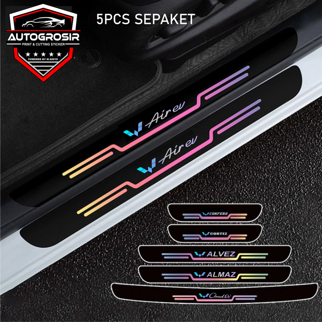 Jual Sepaket Sticker Sill Plate Mobil Wuling Confero Air Ev Alves Almaz ...