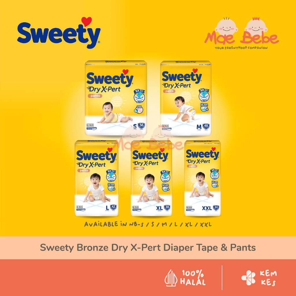 Jual Sweety Bronze Dry X-Pert Diaper Tape & Pants Popok Bayi Perekat ...