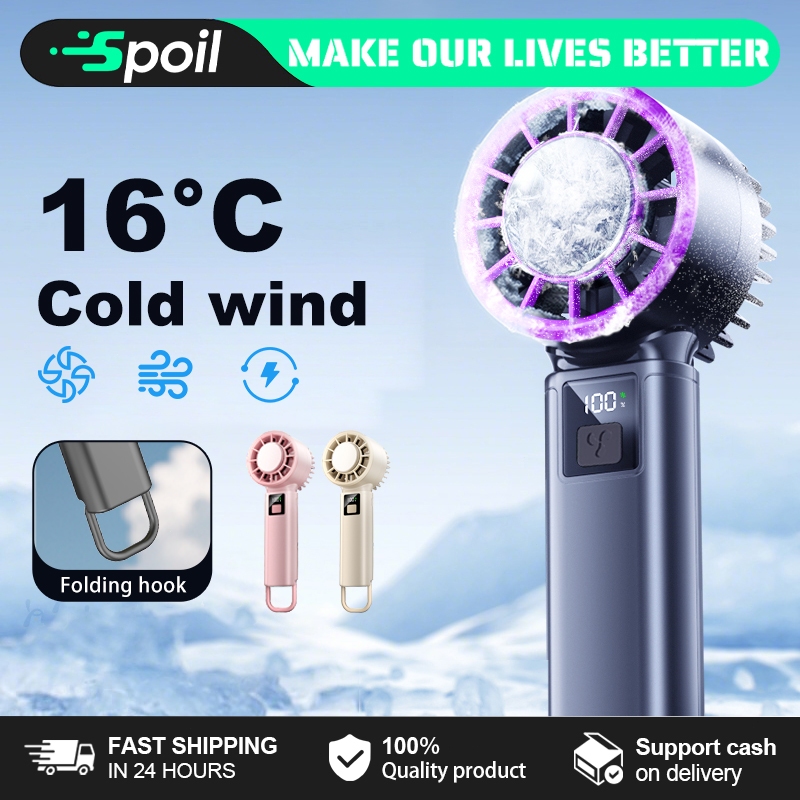 Jual Handheld High-Speed Cooling Fan 100-Speed Fan LED Digital Display ...