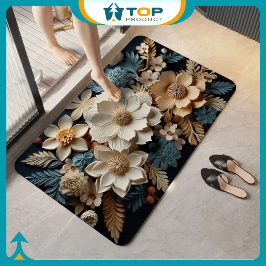 Jual Keset Kaki Motif 3D Bunga Anti Slip Keset Lantai Kamar Mandi ...