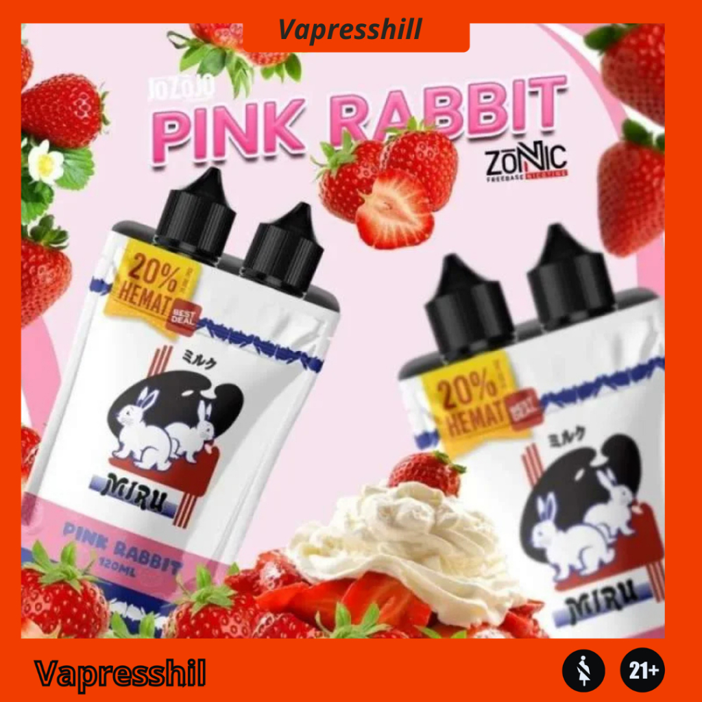 Jual MIRU PINK RABBIT FREEBASE LIQUID 60ML AUTHENTIC MIRU STRAWBERRY ...