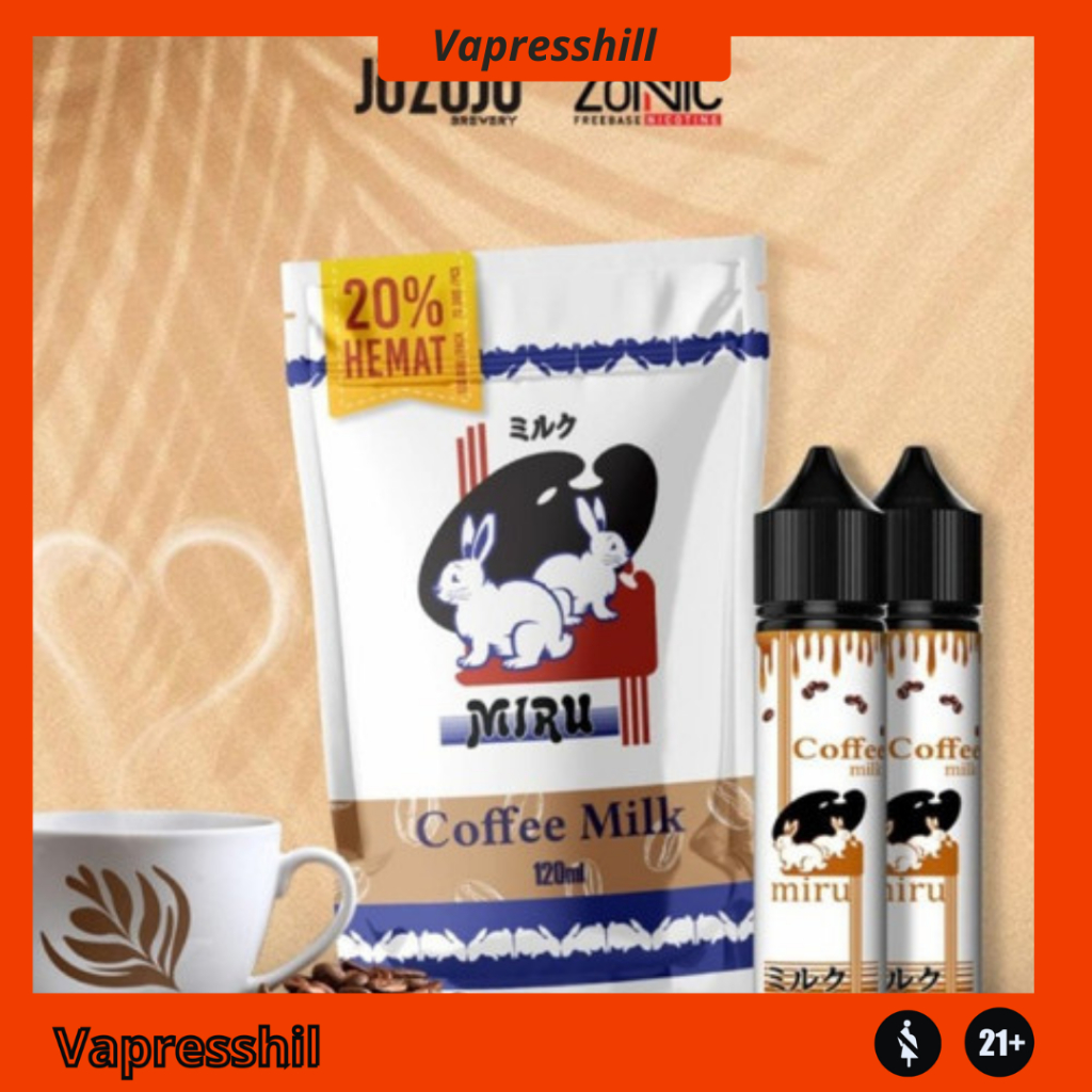 Jual MIRU COFFEE MILK FREEBASE LIQUID 60ML AUTHENTIC CREAMY COFFEE ...
