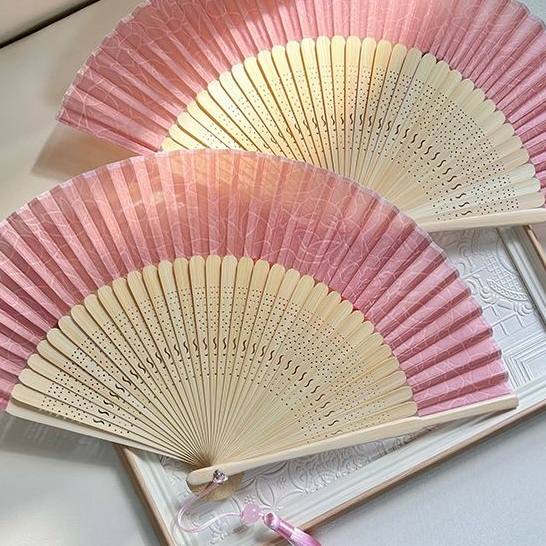 Jual Kipas Lipat Pink Kuno6Kipas Inci Portabel Kipas Bambu | Shopee ...