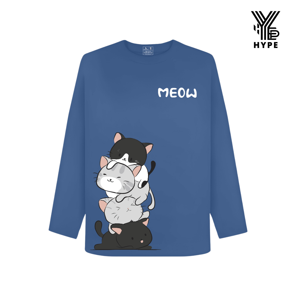 Jual HYPE Kaos Kucing Lengan Panjang Cat Mood - Baju Distro Unisex ...