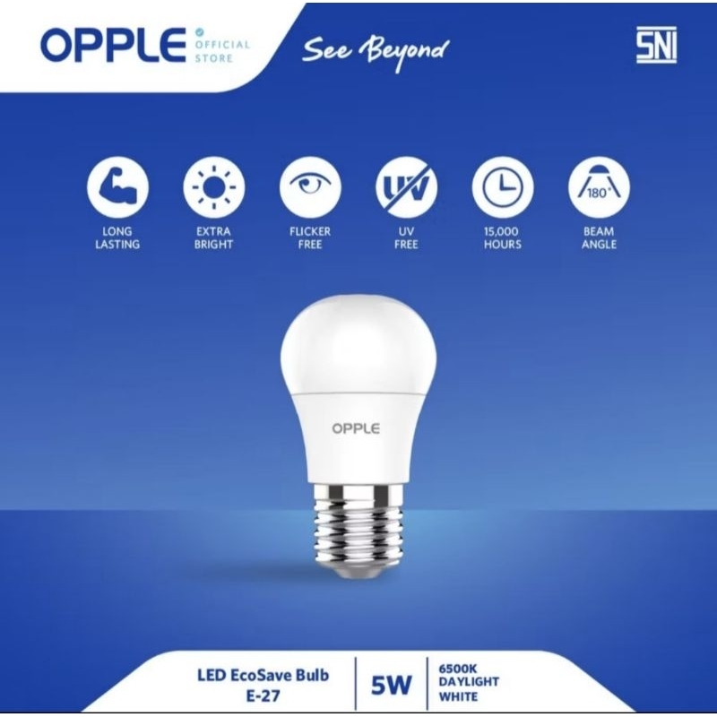Jual OPPLE lampu LED Bulb Bohlam EcoSave 5W 6500K (putih) | Shopee ...