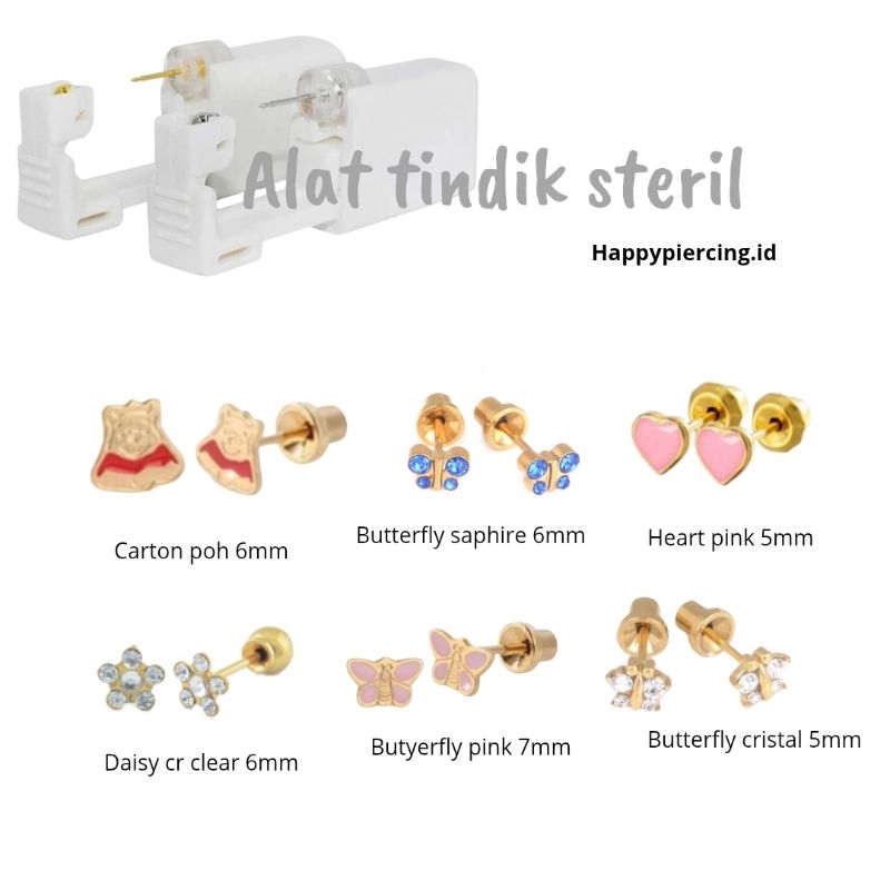 Jual alat tindik telinga anting anti alergi surgical stell316L | Shopee ...