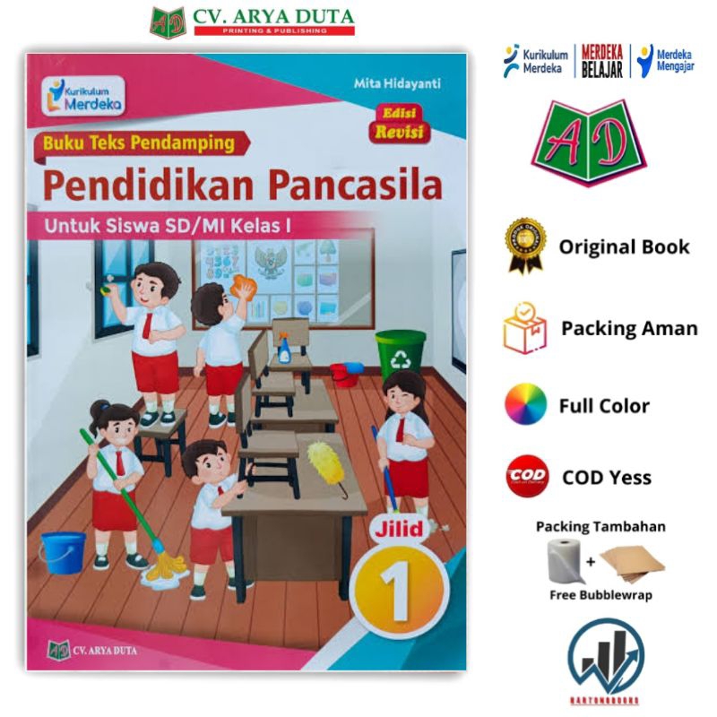 Jual Buku Paket kurikulum merdeka Pendidikan Pancasila Edisi revisi SD/MI Kelas 1 CV Arya duta ...