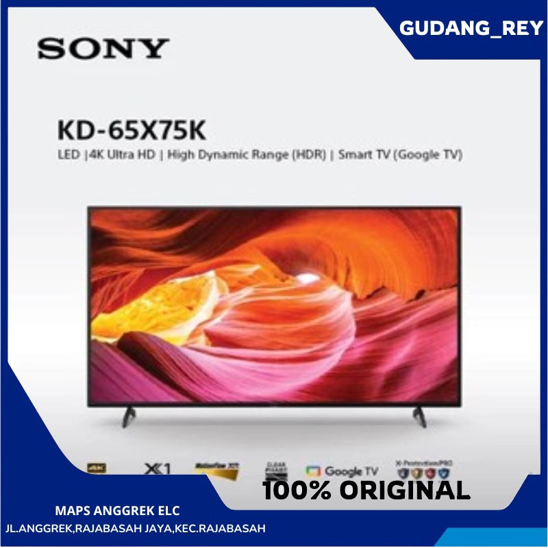 Jual mall inline badgeSONY Bravia X75K 65 Inch Ultra HD 4K High Dynamic Range Smart TV GARANSI ...