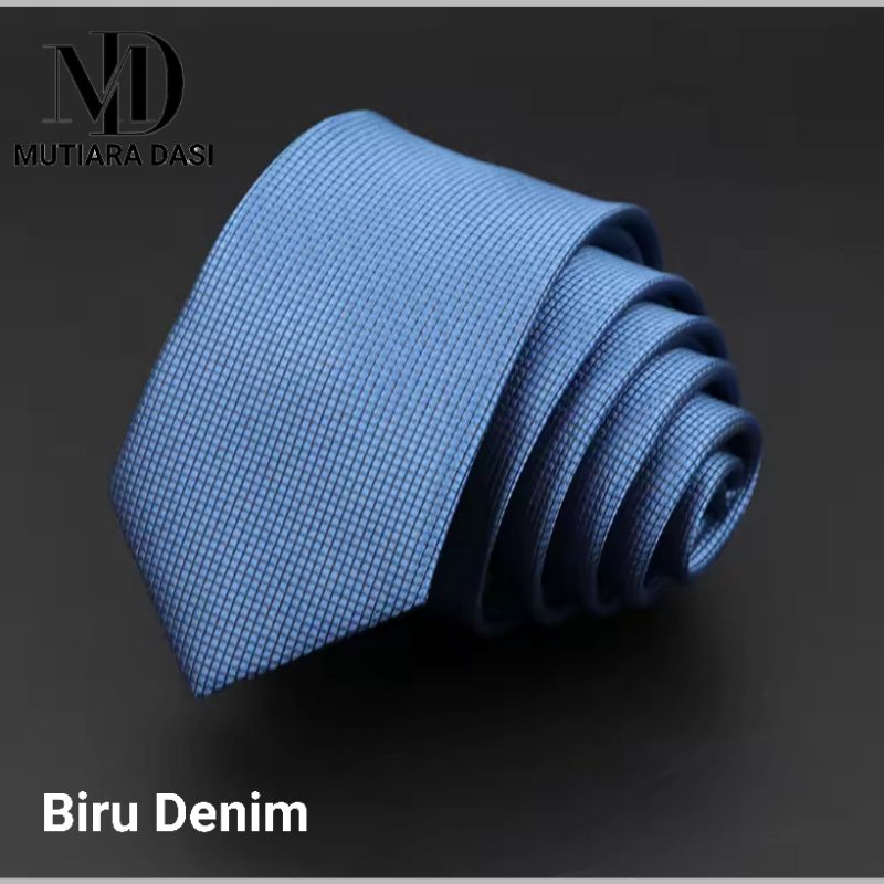 Jual Dasi Panjang Pria Motif Bintik Halus Biru Denim Ukuran Medium 3 ...
