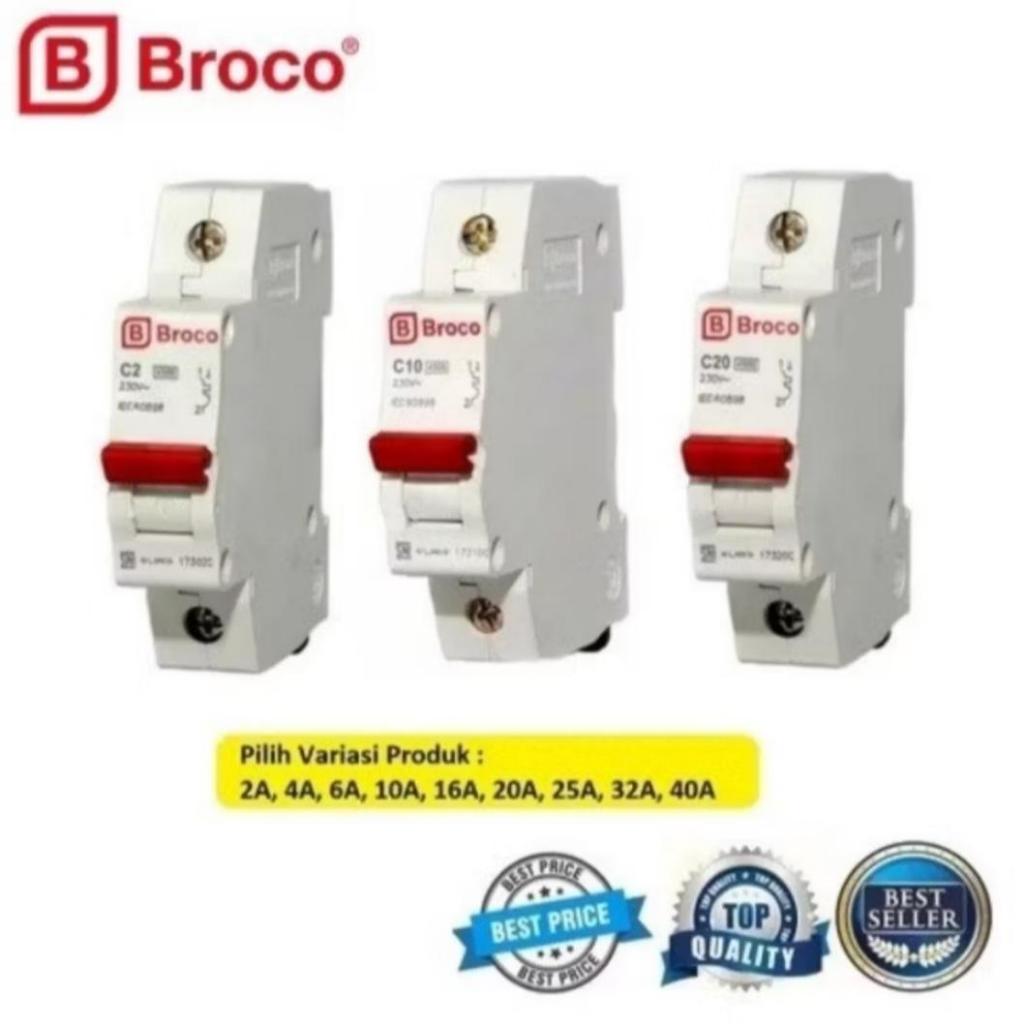Jual MCB Broco OriginaL 1 phase 2A sampai 40A | Shopee Indonesia