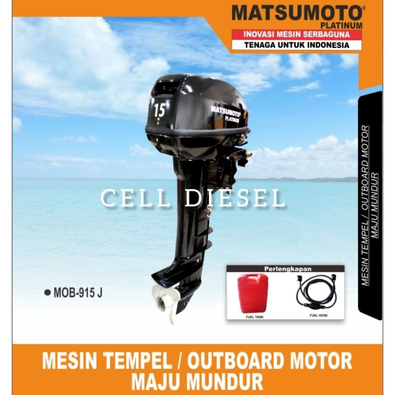 Jual Mesin Perahu Outboard Tempel MATSUMOTO MOB 915J / 15 HP Maju Mundur | Shopee Indonesia