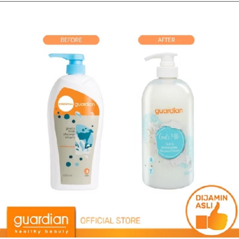 Jual Guardian Shower Cream 1L essential Moisturising Goats Milk ...