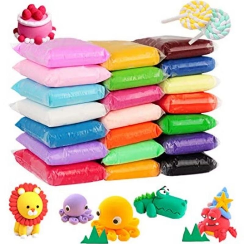 Jual CLAY Polymer / SOFT clay mainan anak isi 12 pcs | Shopee Indonesia