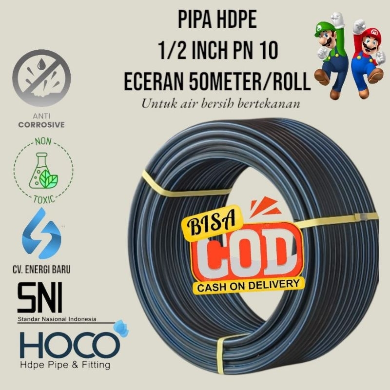Jual PIPA HDPE 1/2 inch pn 10 (100meter/roll) | Shopee Indonesia