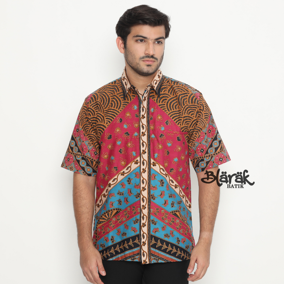 Jual Kemeja Batik Pria Lengan Pendek Trikot Regular Fit Sinaran Tiga ...